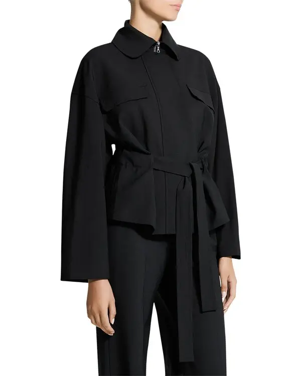 Theory Wool Blend Cinched Flight Jacket