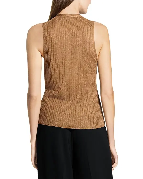 Theory Linen Blend Ribbed Sweater Tank