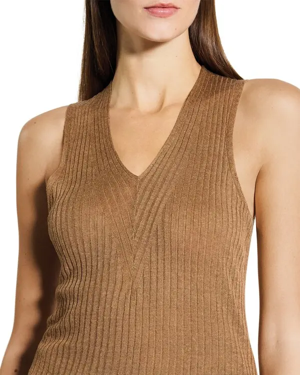 Theory Linen Blend Ribbed Sweater Tank