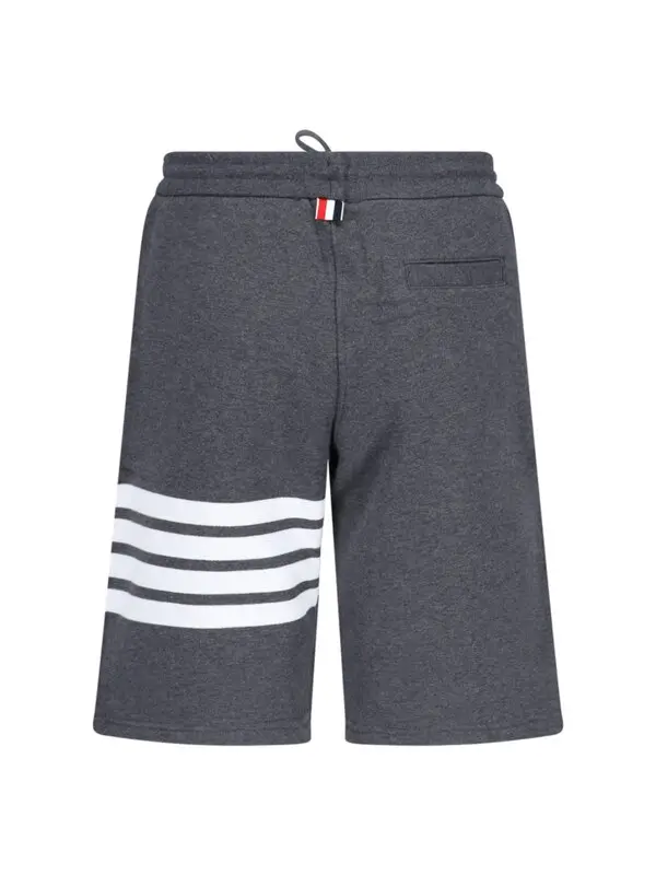 Thom Browne Sport Shorts "4-bar" In Dark Cotton - Gray