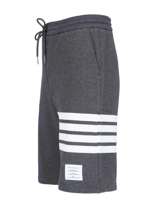 Thom Browne Sport Shorts "4-bar" In Dark Cotton - Gray