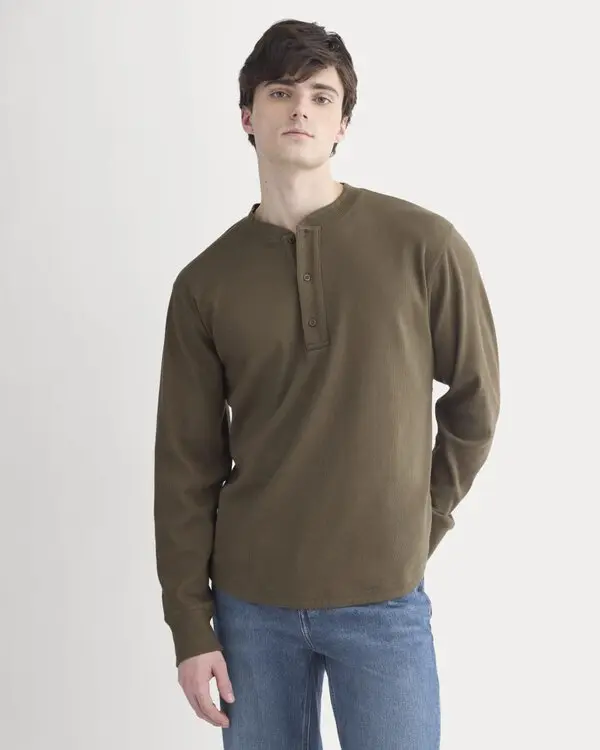 Everlane Ribbed Henley Sweater - Beech