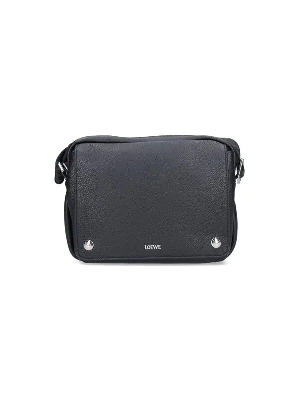 Loewe Pebble Messenger Shoulder Bag - Black