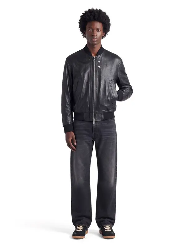 SUNFLOWER Jil Sander Leather Bomber Jacket - Black