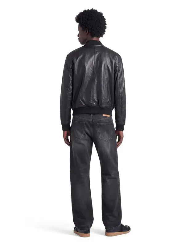 SUNFLOWER Jil Sander Leather Bomber Jacket - Black
