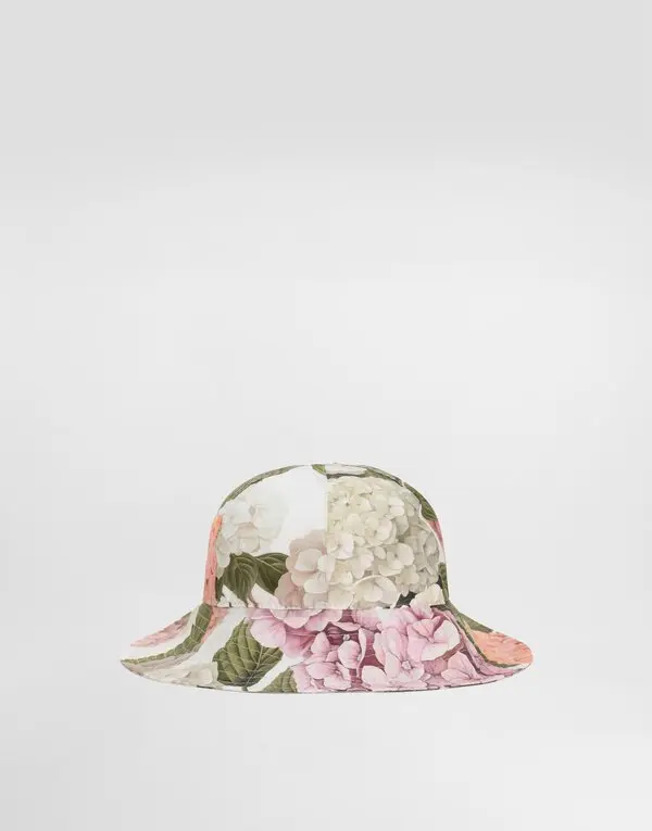 Dolce & Gabbana Hydrangea-print Poplin Wide Brim Hat