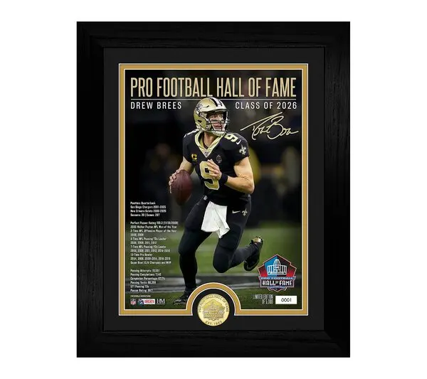 HIGHLAND MINT Drew Brees 2026 Nfl Hall Of Fame Induction Fram E - One-color