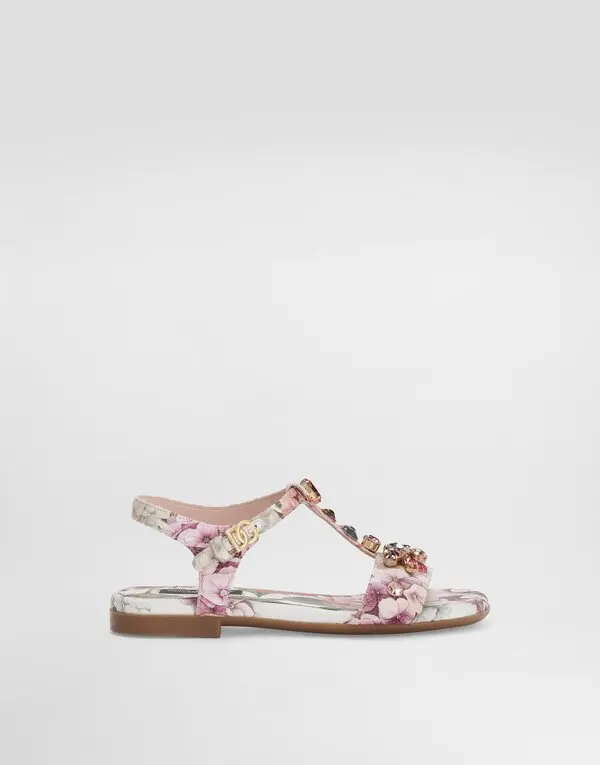 Dolce & Gabbana Flower-print Cotton Sandals
