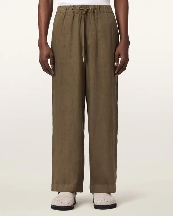 ALLSAINTS Straight Leg Linen Trousers