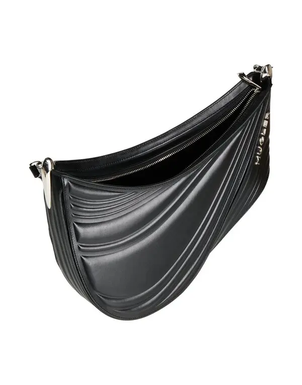 MUGLER Leather Cross-body Bag - Black