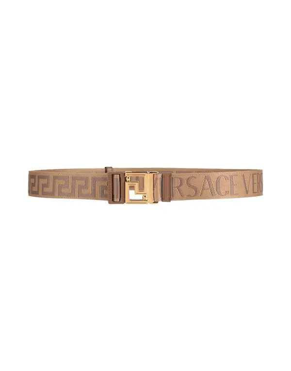 Versace Leather And Textile Belt - Beige