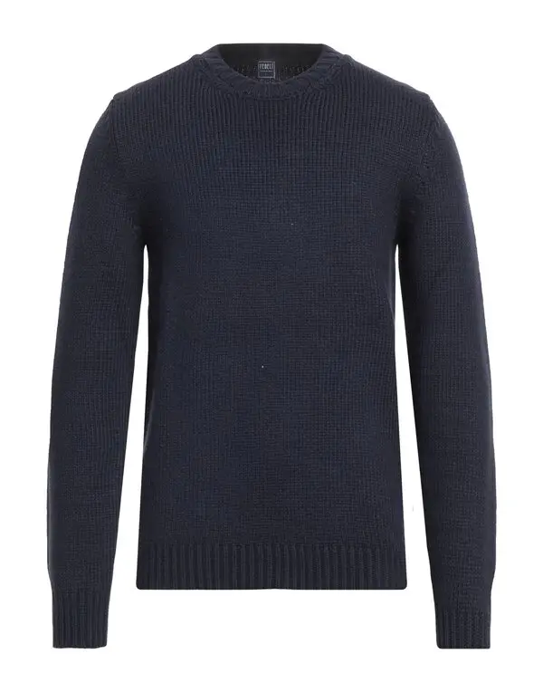 Fedeli Sweater In Cotton And Polyester - Blue