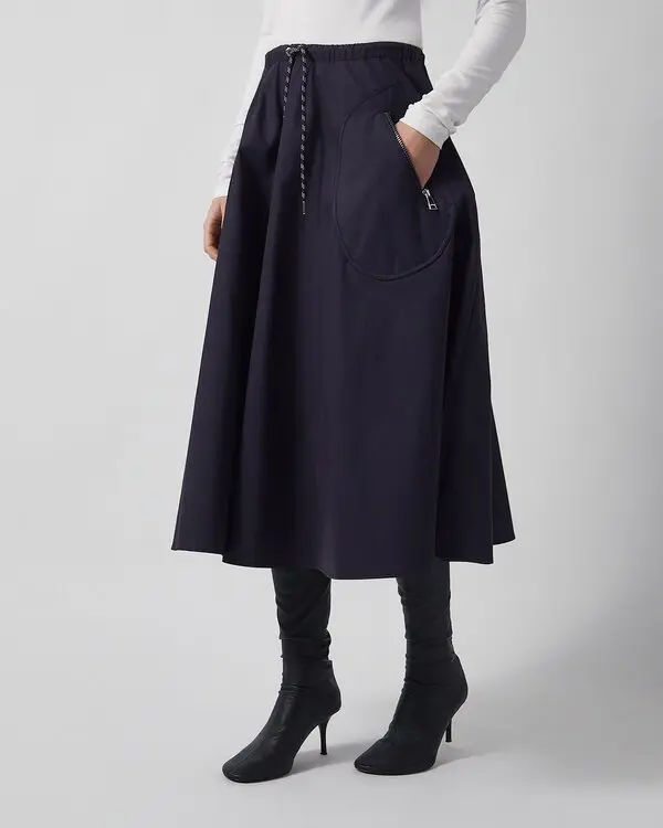 Moncler Cotton Blend Midi Skirt