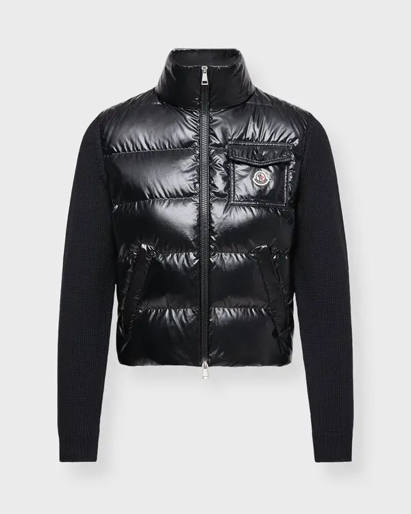 Moncler Cardigan Padded Zip-up Wool Pocket