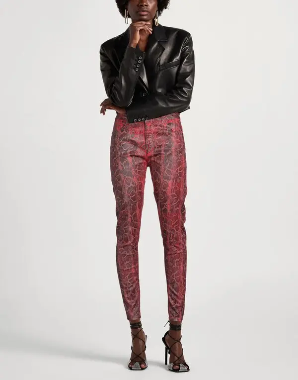 BLUGIRL Skinny Fit Snakeskin Print Pants