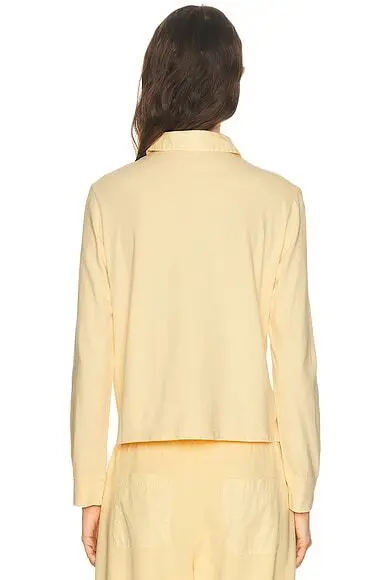 LESET Margo Long Sleeve Polo - Butter