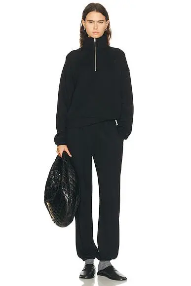 Eterne Oversized Half Zip Sweatshirt - Black