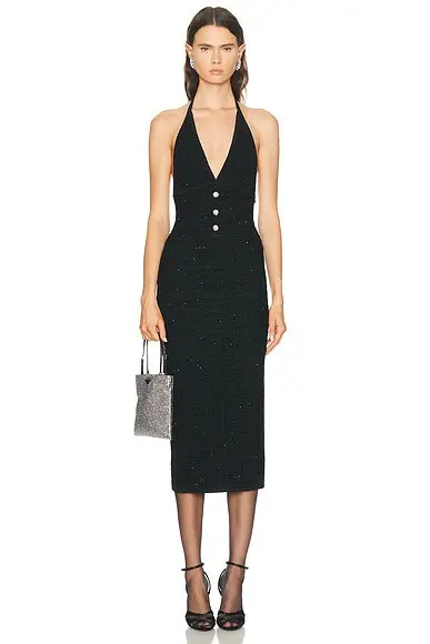 Alessandra Rich Backless Midi Dress
