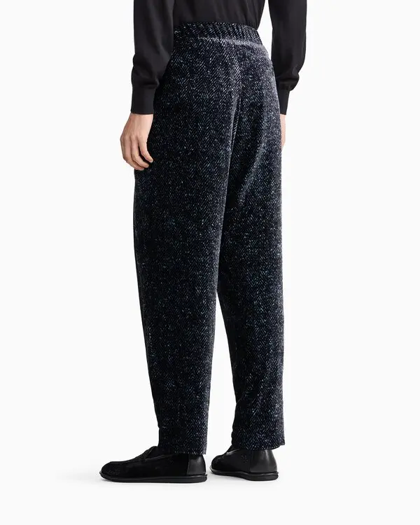 Giorgio Armani Chevron Print Velvet Trousers