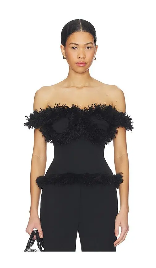 Lado Bokuchava Off-the-shoulder Corset With Faux Fur Trim