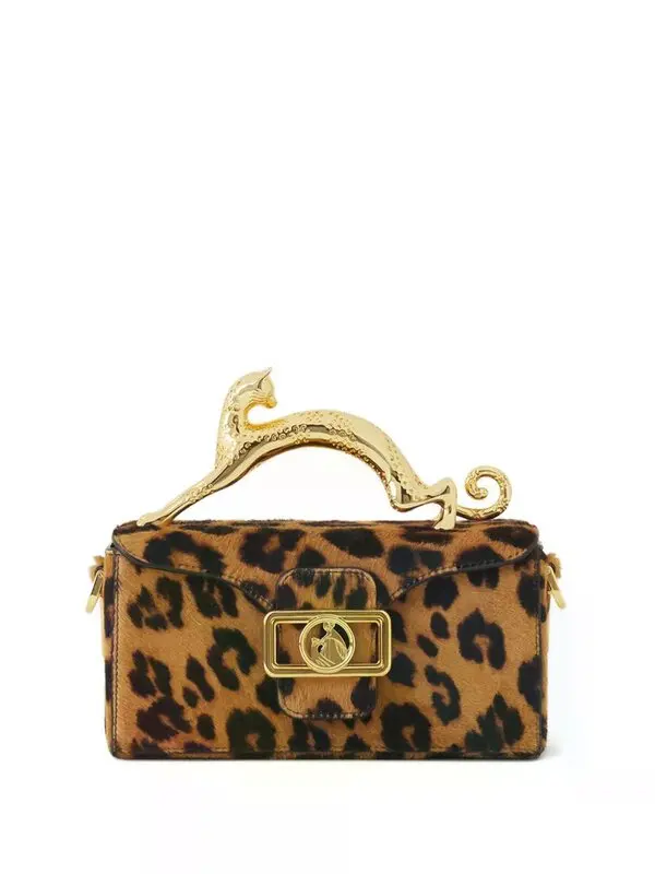 LANVIN Leopard-print Tote Bag With Cat Detail - Brown