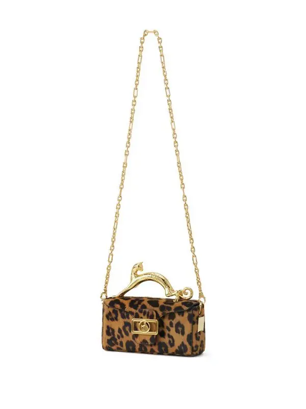 LANVIN Leopard-print Tote Bag With Cat Detail - Brown