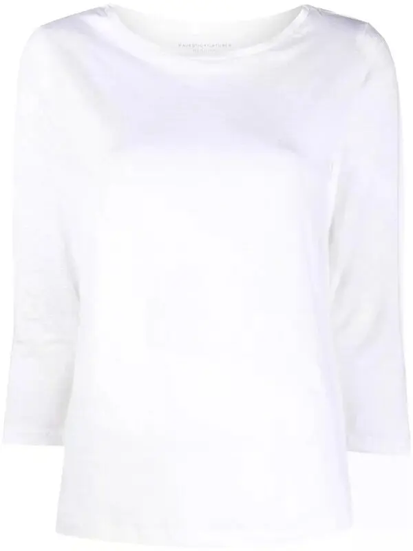 Majestic Filatures Crop-sleeve T-shirt - White
