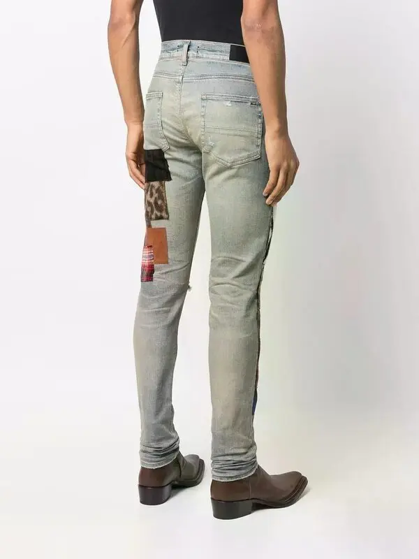 Amiri Patchwork Detail Denim Jeans