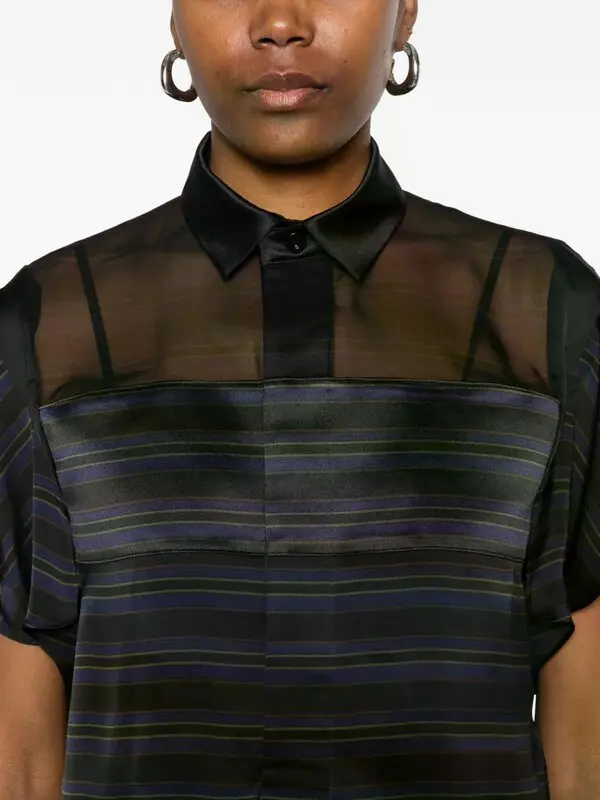Sacai Mesh Striped Blouse