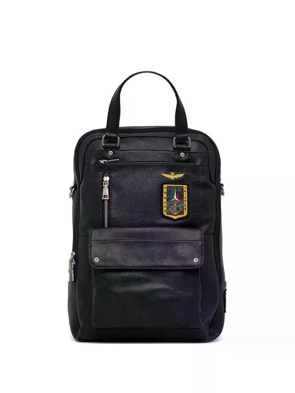 AERONAUTICA MILITARE Top-handle Backpack With Patch Detail - Black