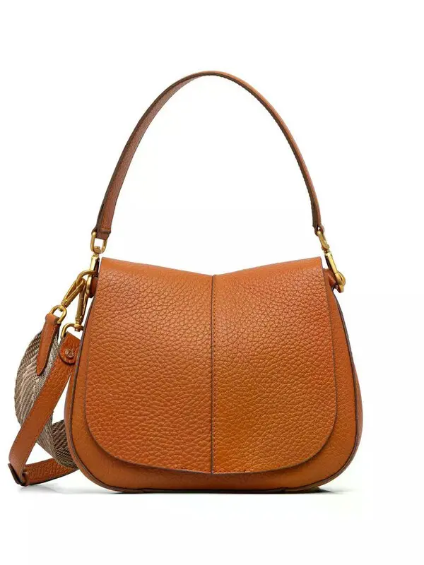 GIANNI CHIARINI Helena Round Flap Satchel - Brown