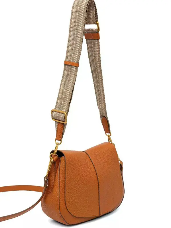 GIANNI CHIARINI Helena Round Flap Satchel - Brown
