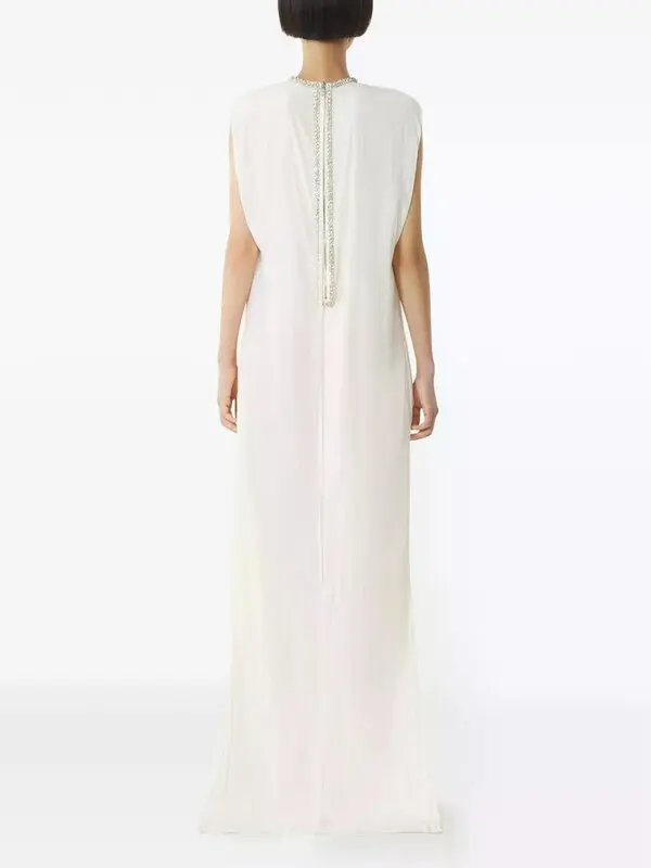 LANVIN Embellished-neck Gathered Maxi Dress