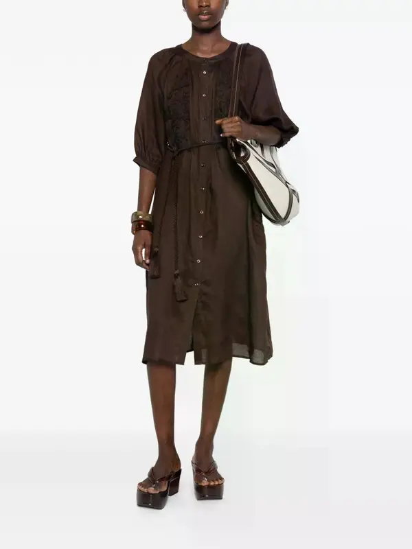 ERMANNO FIRENZE Embroidered Midi Dress