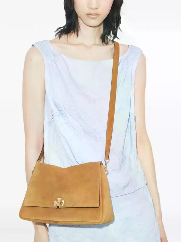 Tory Burch Charlie Leather Shoulder Bag - Neutrals
