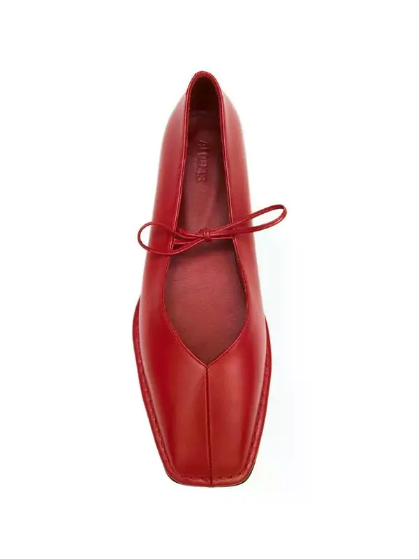 ALOHAS Sway Tie Square-toe Ballet Flats - Red