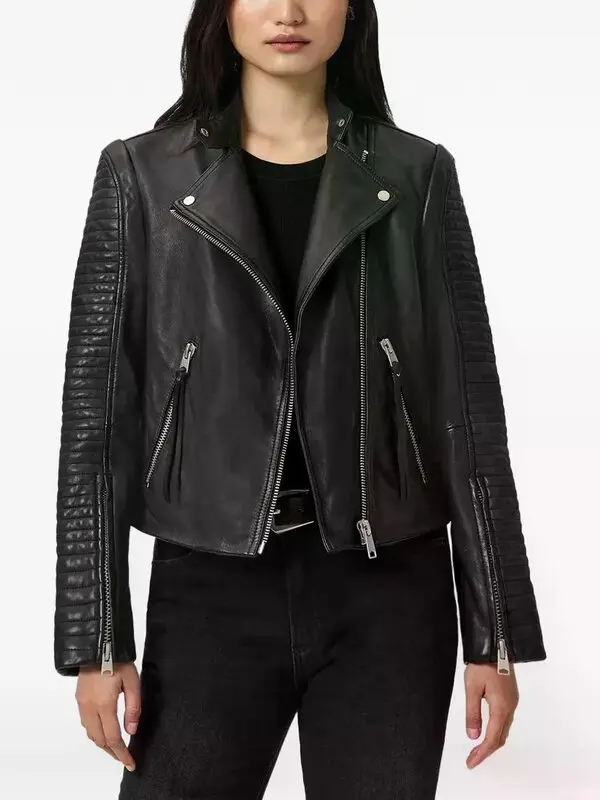 ALLSAINTS Raul Ribbed Leather Jacket