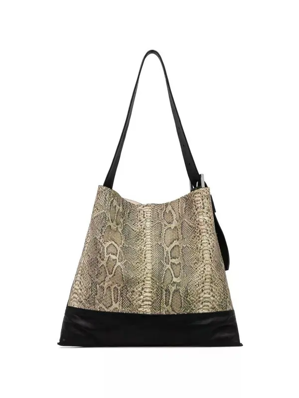 ALLSAINTS Asha Snakeskin Buckle Shoulder Bag