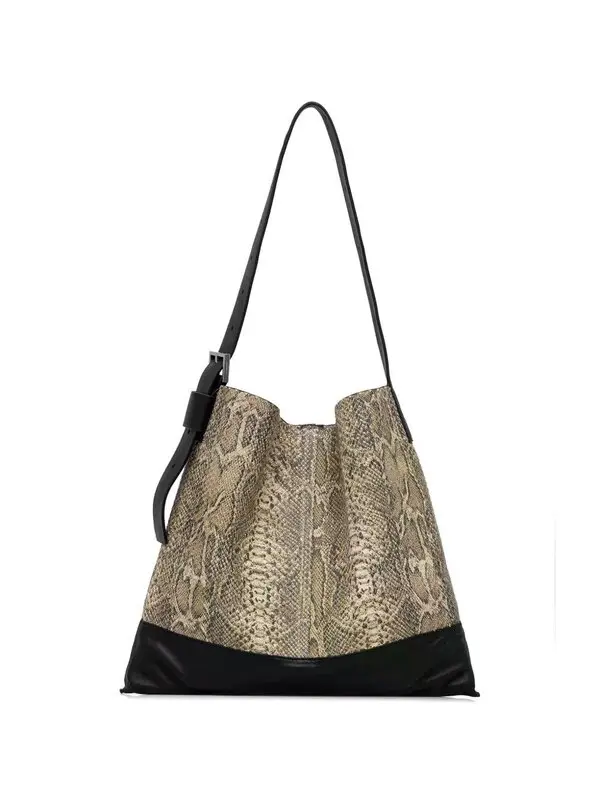 ALLSAINTS Asha Snakeskin Buckle Shoulder Bag