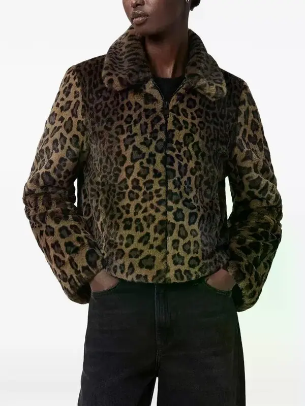 ALLSAINTS Leopard-print Jacket - Brown