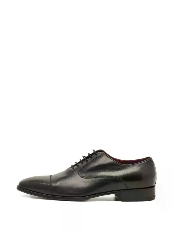 Balmain Leather Oxford Shoes With Stacked Heel