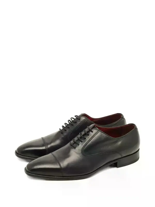 Balmain Leather Oxford Shoes With Stacked Heel