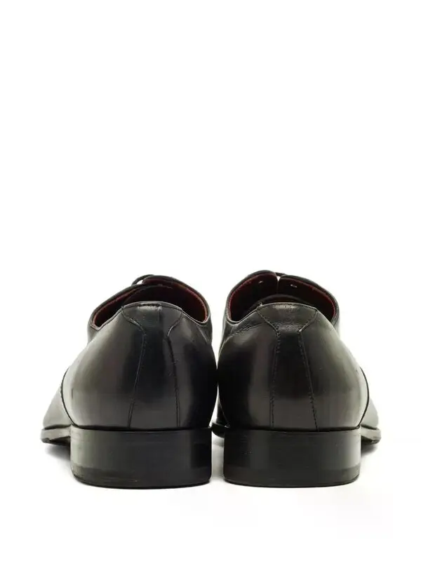 Balmain Leather Oxford Shoes With Stacked Heel
