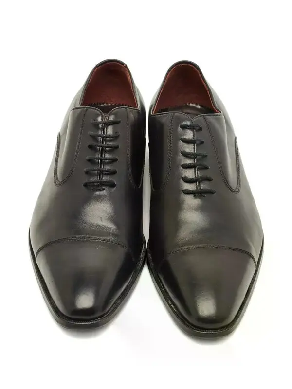 Balmain Leather Oxford Shoes With Stacked Heel