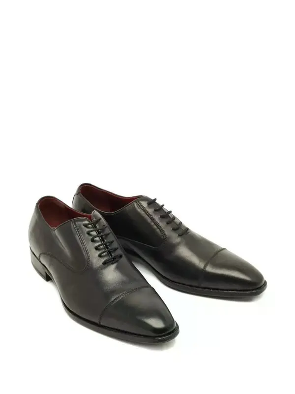 Balmain Leather Oxford Shoes With Stacked Heel