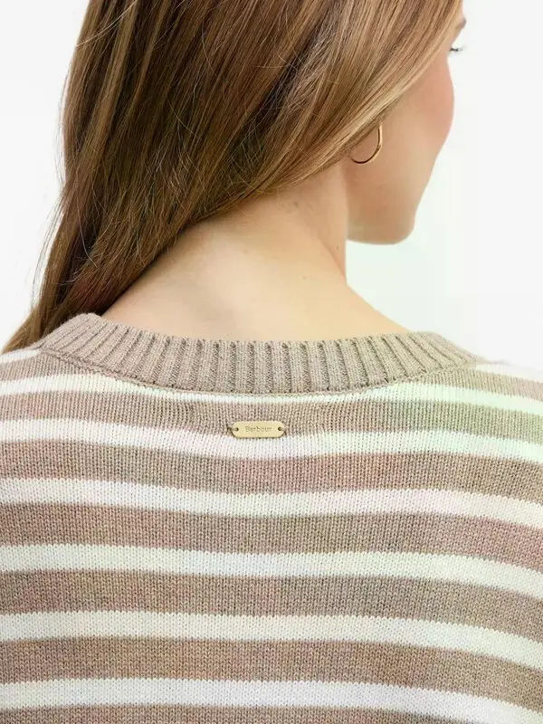 Barbour Rosie Striped Crew Neck Sweater - Brown