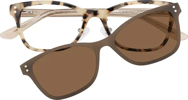 Zenni Rectangle Glasses With Snap-on Sunlens - Tortoiseshell