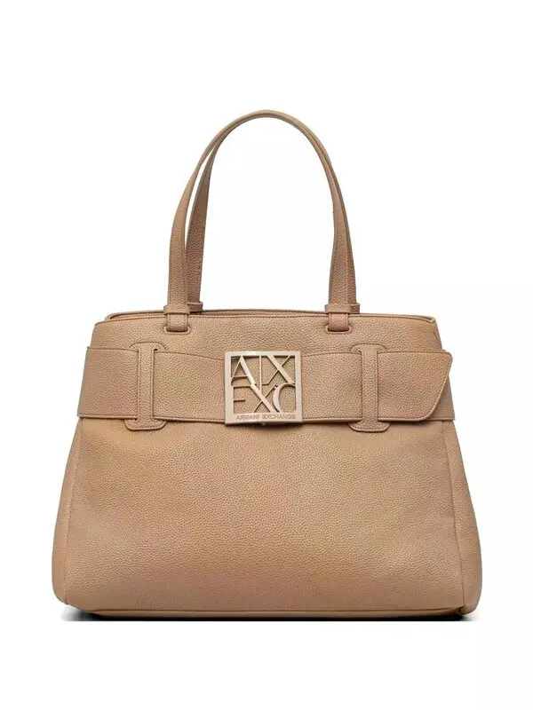 Armani Exchange Tote Bag With Logo Detail - Neutrals