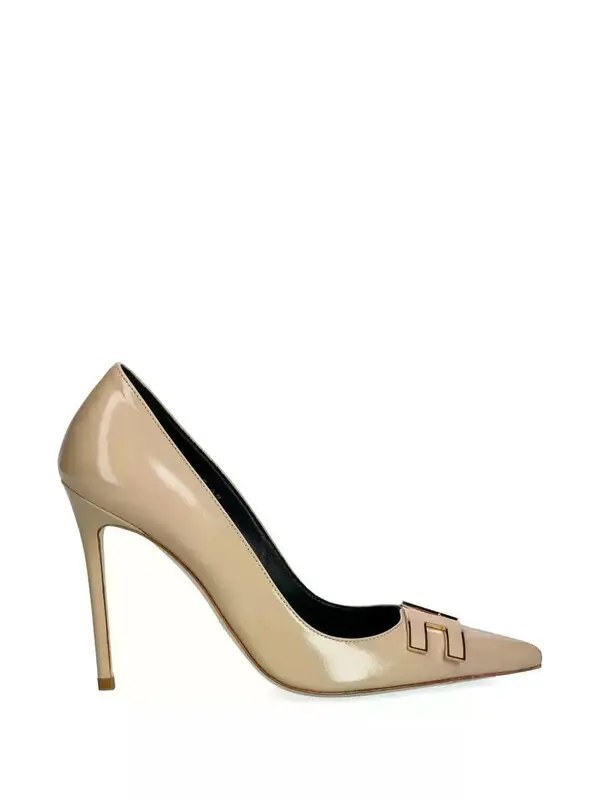 Elisabetta Franchi Logo Plaque Leather Pumps