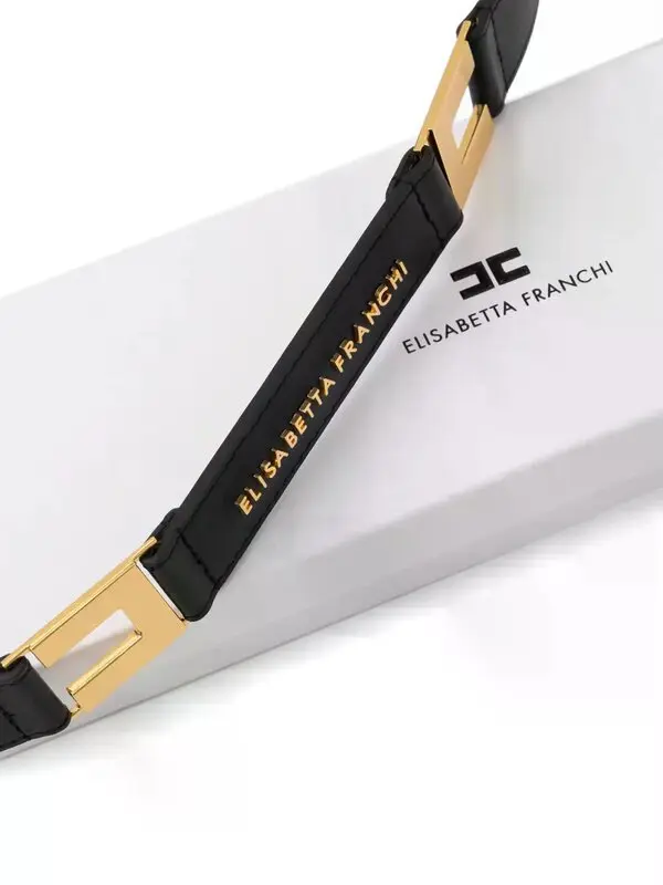 Elisabetta Franchi Leather Logo Belt